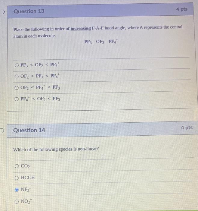 Solved 4 pts Question 13 Place the following in order of | Chegg.com