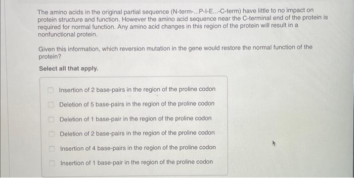 Below is a partial mRNA sequence. Use it to answer | Chegg.com