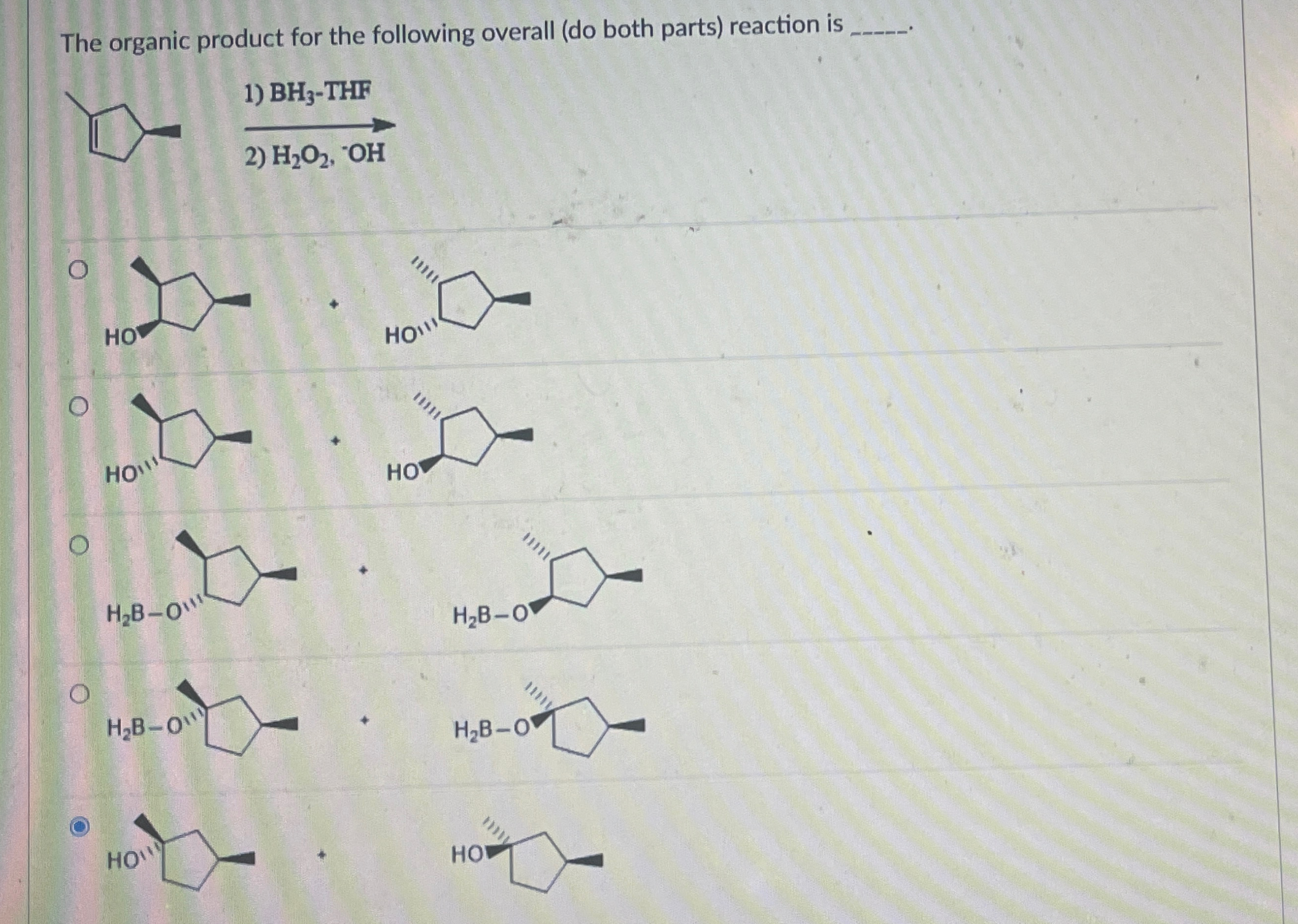 Solved The organic product for the following overall (do | Chegg.com