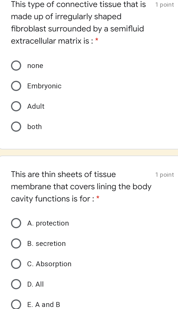 Solved 1 point These are tiled like shaped cells and are | Chegg.com