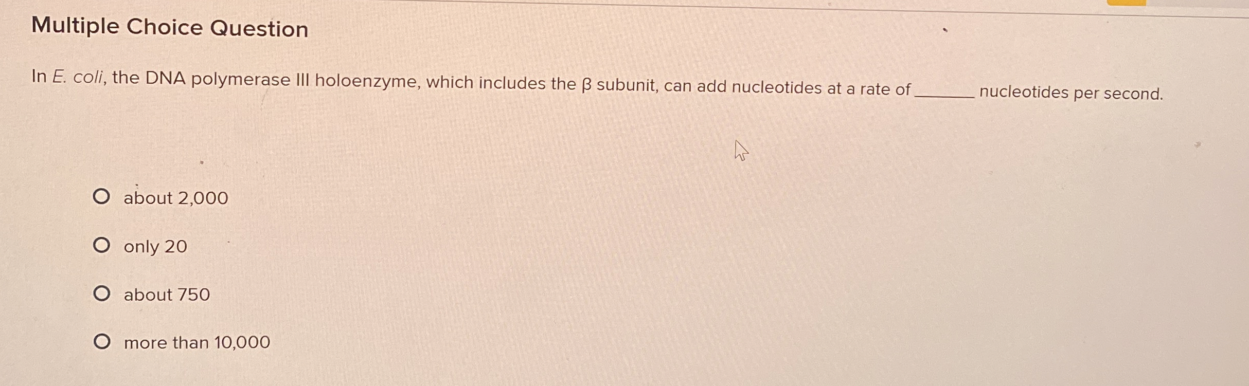 Solved Multiple Choice QuestionIn E. ﻿coli, the DNA | Chegg.com