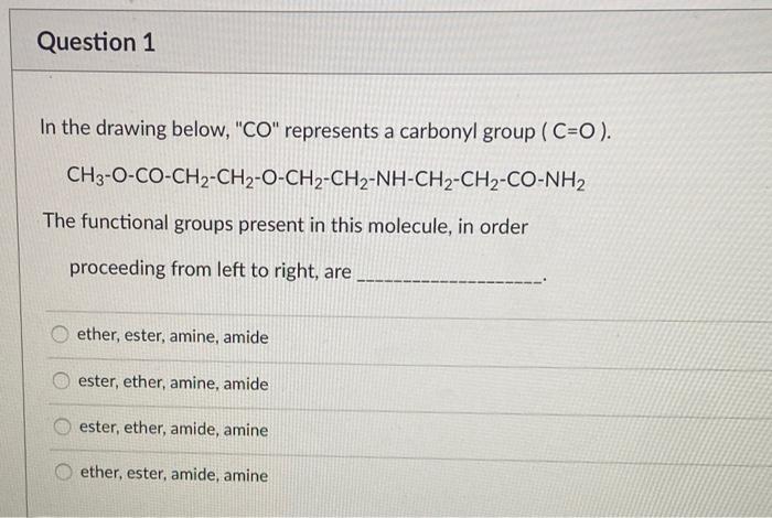 Solved In the drawing below, "CO" represents a carbonyl | Chegg.com