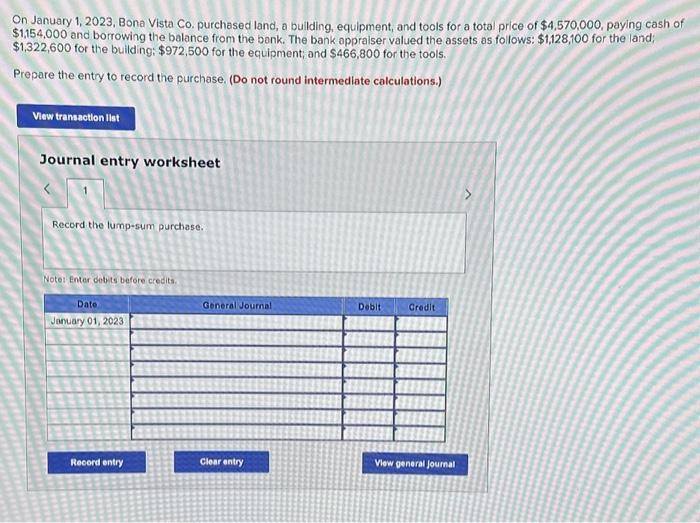 Solved On January 1, 2023, Bona Vista Co. purchased land, a | Chegg.com
