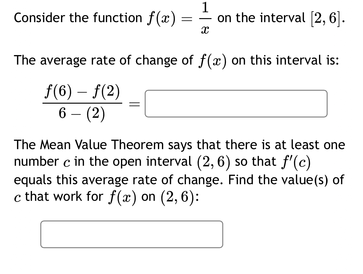 Solved Consider the function f(x)=1x ﻿on the interval | Chegg.com
