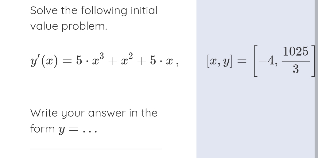 Solved Solve the following initial value | Chegg.com