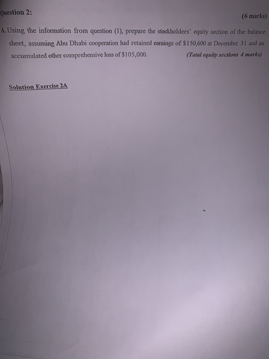 Solved Question 2: (6 marks) A. Using the information from | Chegg.com Solved Question 2: (6 marks) A. Using the information from | Chegg.com