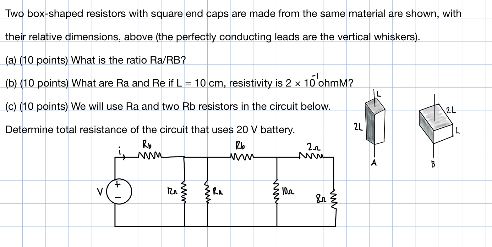 Solved Two box-shaped resistors with square end caps are | Chegg.com