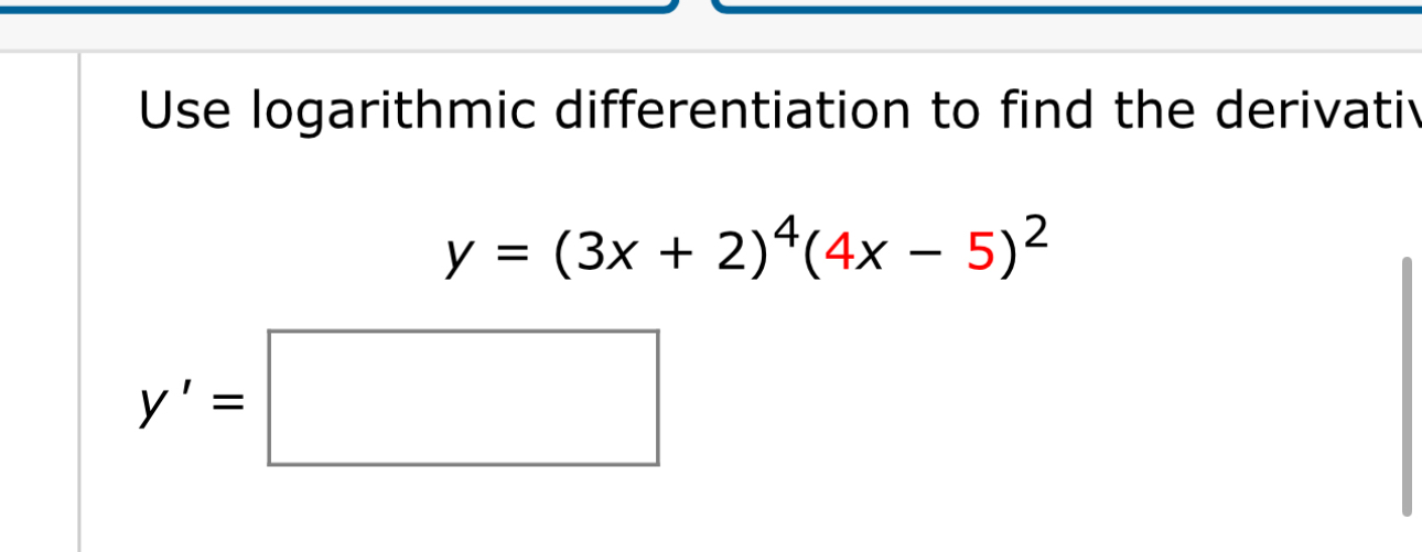Solved Use logarithmic differentiation to find the | Chegg.com
