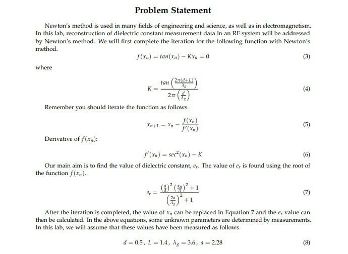 Solved Problem Statement Newton's method is used in many | Chegg.com