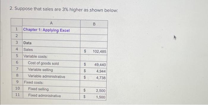 Solved Chapter 1: Applying Excel: Exercise (Part 2 of 2 ) 1. | Chegg.com