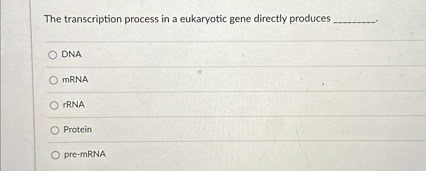 Solved The transcription process in a eukaryotic gene | Chegg.com