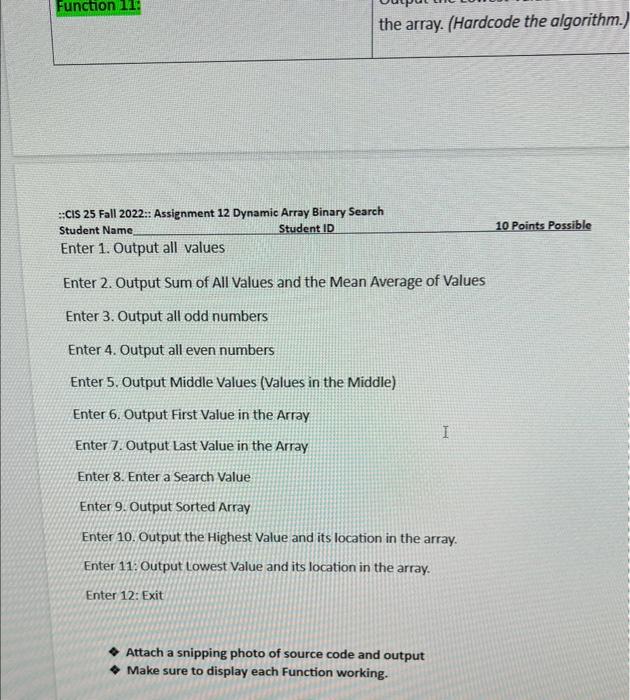 Solved Update Assignment 11 - Implement a Dynamic Array. | Chegg.com