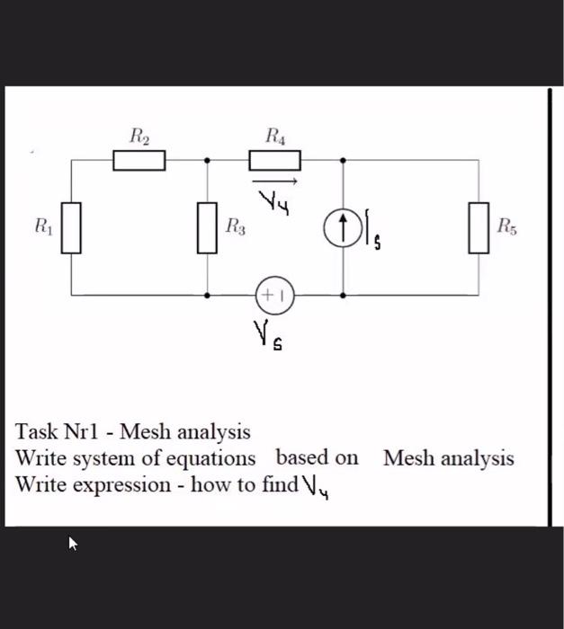 Solved R2 RA Vy R3 R 1 Ols I R5 (+1 yo Task Nrl - Mesh | Chegg.com