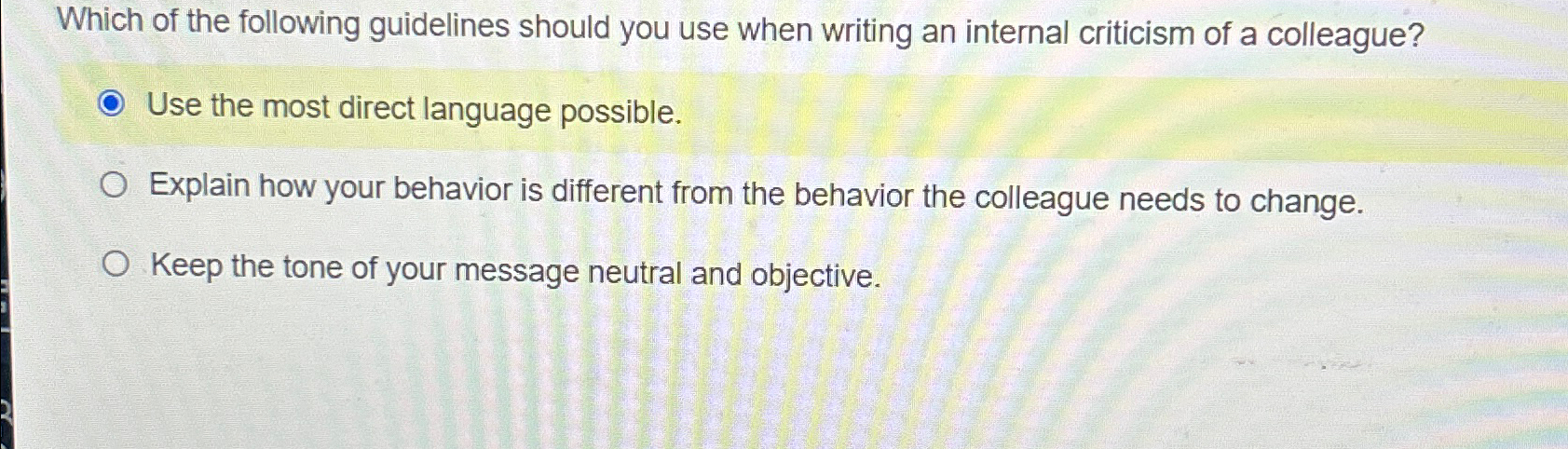 Solved Which of the following guidelines should you use when | Chegg.com