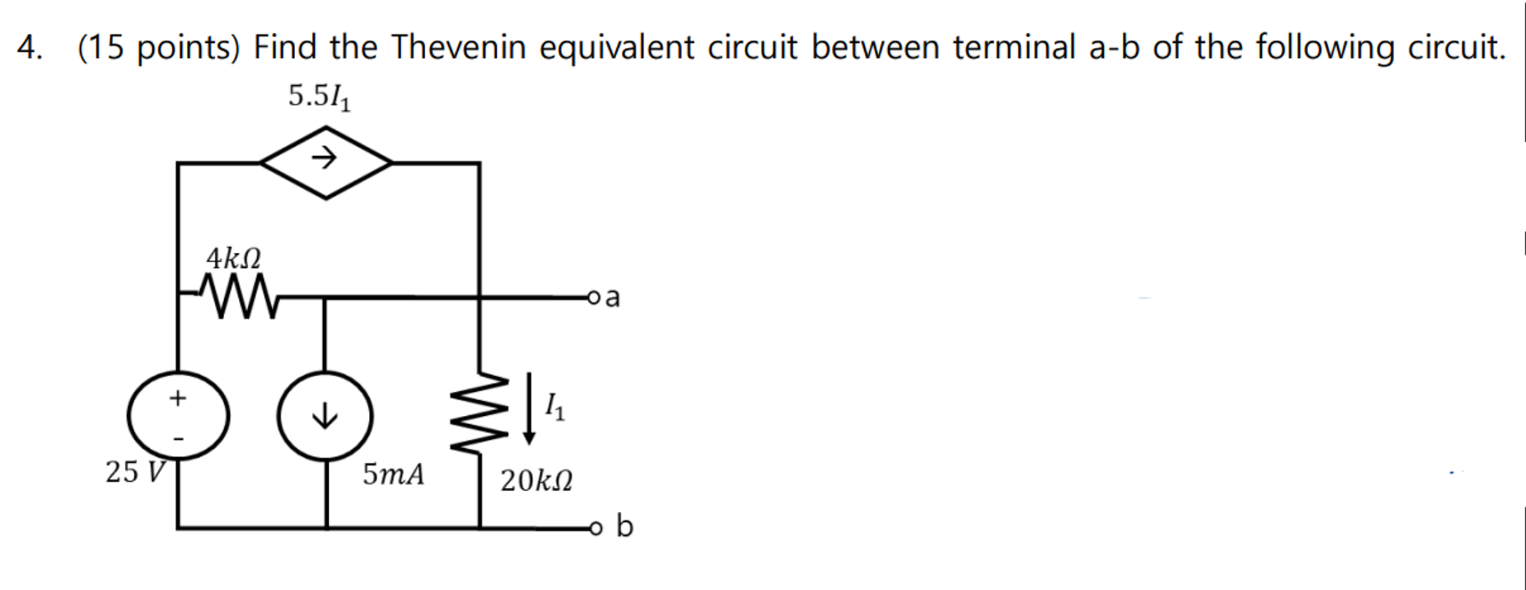 Solved (15 ﻿points) ﻿Find the Thevenin equivalent circuit | Chegg.com