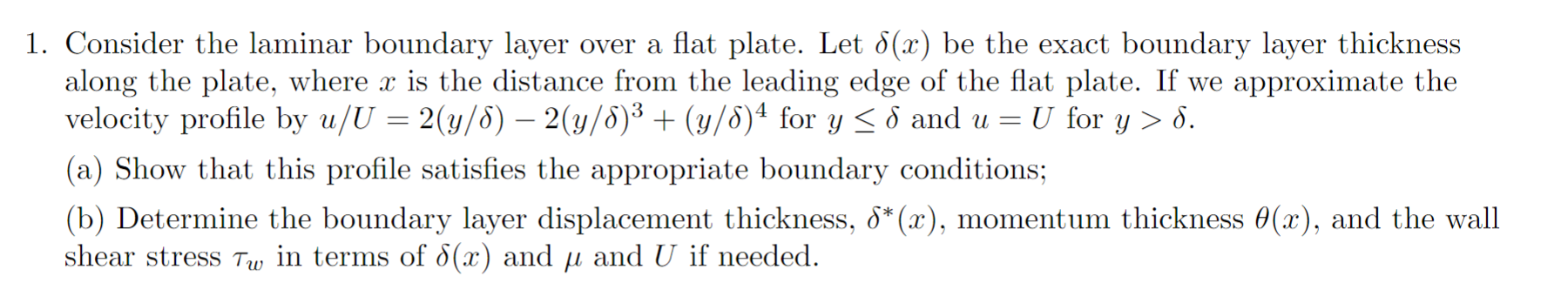 Solved Consider the laminar boundary layer over a flat | Chegg.com