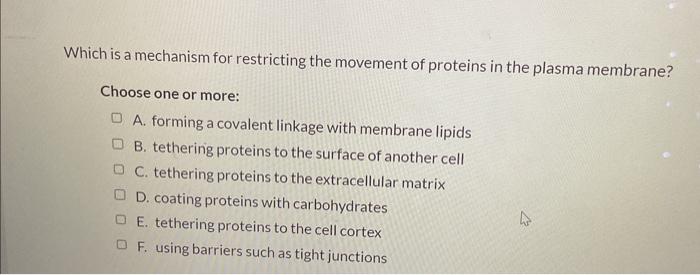 Solved Which is a mechanism for restricting the movement of | Chegg.com