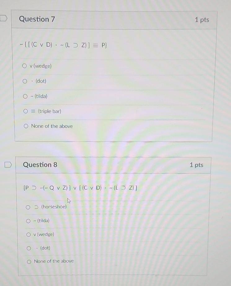 identify the main operator | Chegg.com