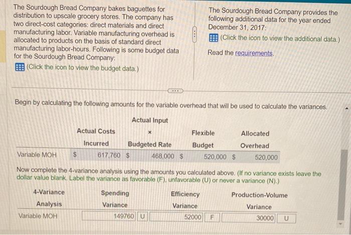 Solved The Sourdough Bread Company bakes baguettes for | Chegg.com