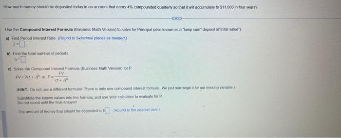Solved Use the Compound interest Formula (Business Math | Chegg.com