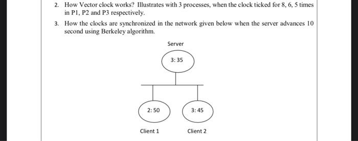 Solved 2. How Vector clock works? Illustrates with 3 | Chegg.com