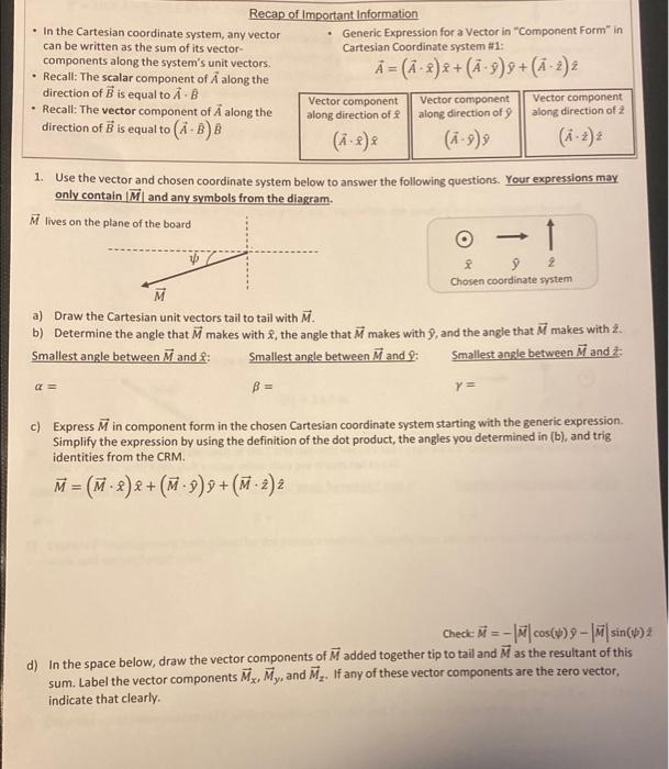Solved - In the Cartesian coordinate system, any vector can | Chegg.com