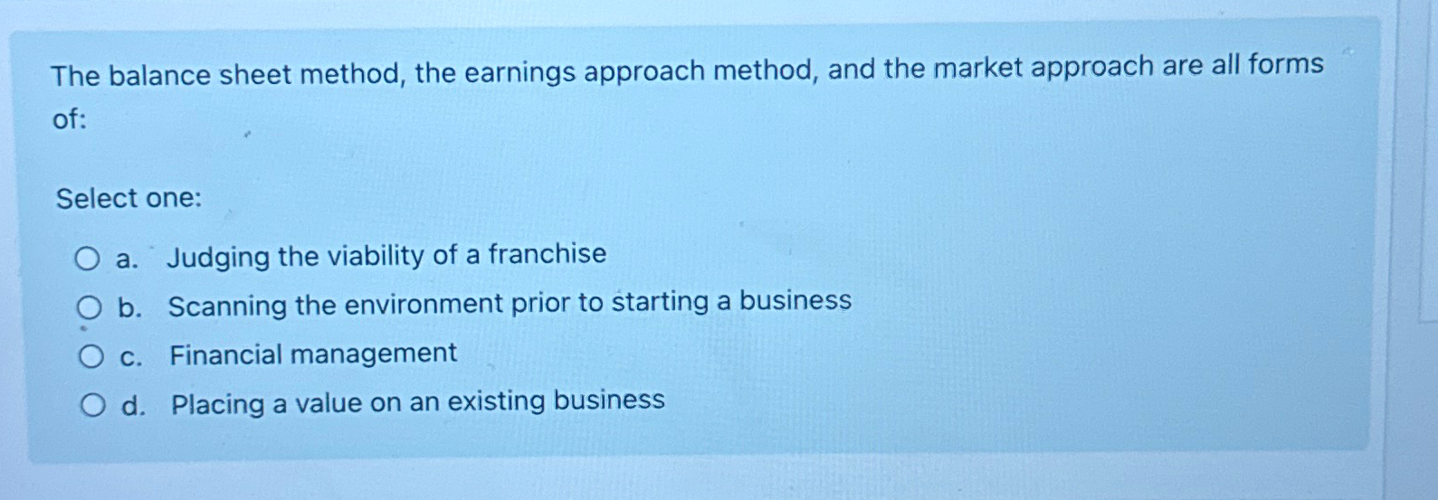 Solved The balance sheet method, the earnings approach | Chegg.com
