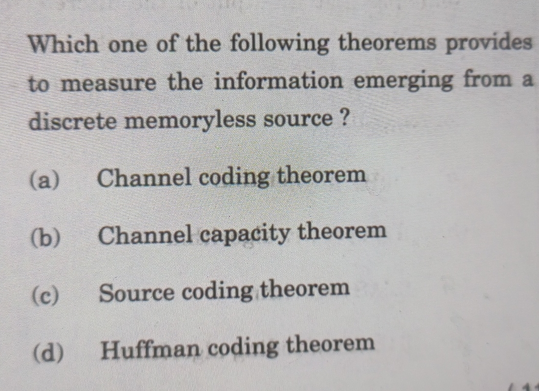 Solved Which one of the following theorems provides to | Chegg.com