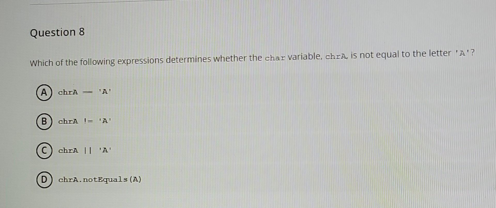 Solved Which of the following expressions determines whether | Chegg.com