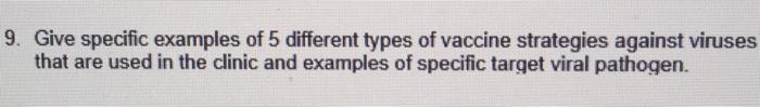 Solved 9. Give specific examples of 5 different types of | Chegg.com