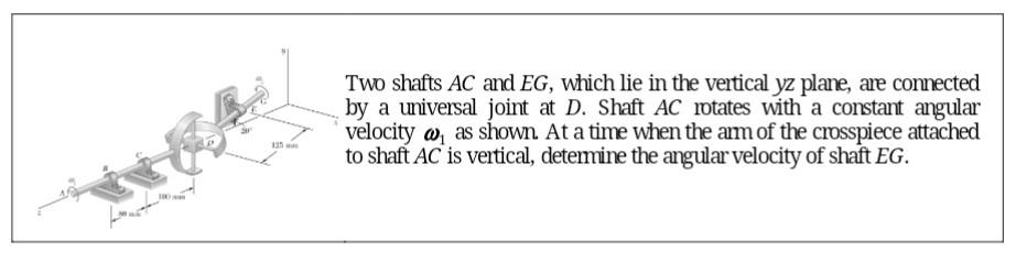 Solved Two shafts AC and EG, which lie in the vertical yz | Chegg.com Solved Two shafts AC and EG, which lie in the vertical yz | Chegg.com