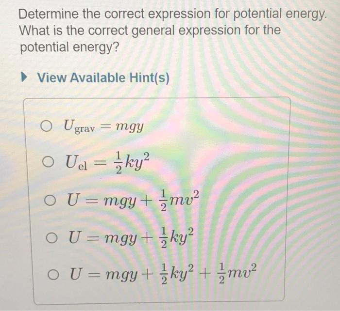 Solved Determine the correct expression for potential | Chegg.com