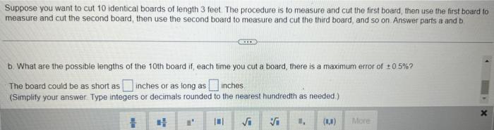 Solved What are the possible lengths of the 10th board if, | Chegg.com
