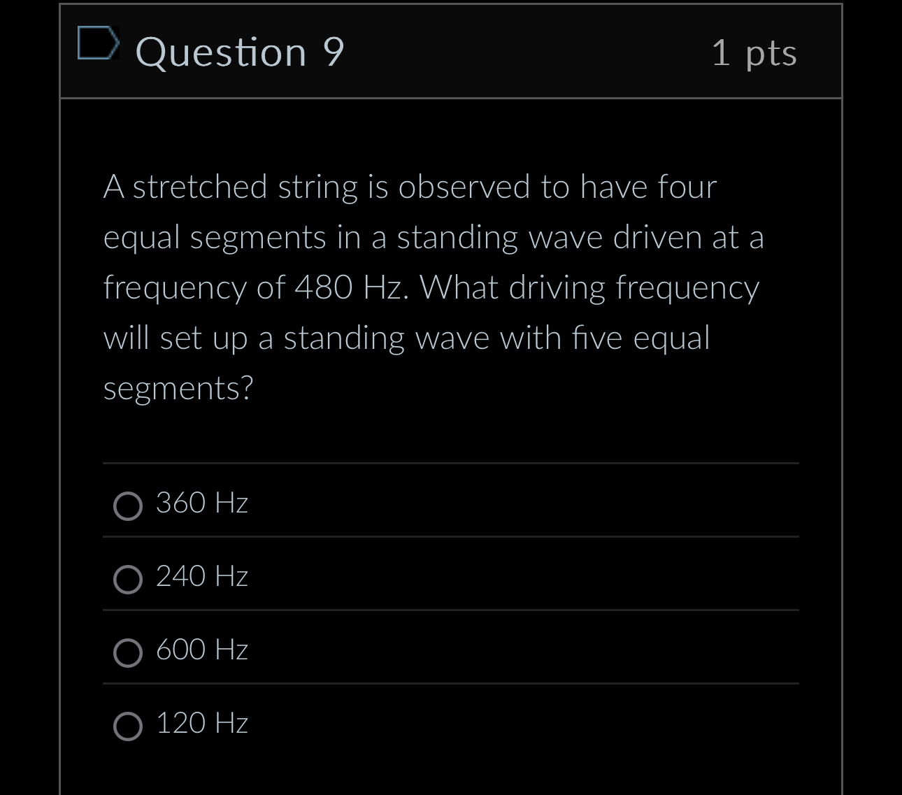 Solved Question 91 ﻿ptsA stretched string is observed to | Chegg.com