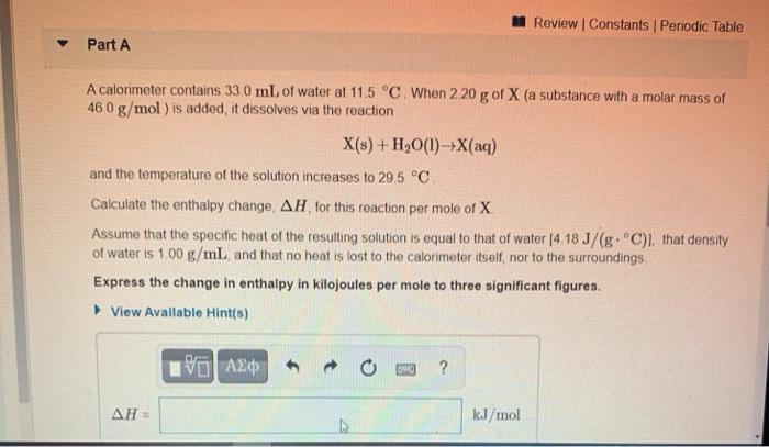 Solved Review | Constants Periodic Table Part A A | Chegg.com