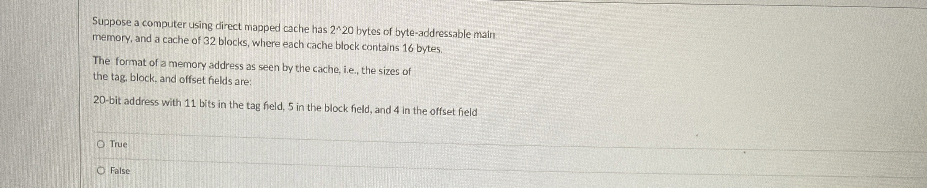 Solved Suppose a computer using direct mapped cache has 220 | Chegg.com