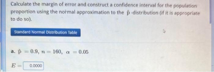Solved Calculate the margin of error and construct a | Chegg.com
