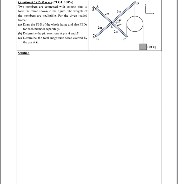 Solved Question # 3 (15 Marks) (CLO1: 100%) Two members are | Chegg.com