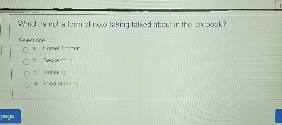 Solved Which is not a form of note-taking talked about in | Chegg.com
