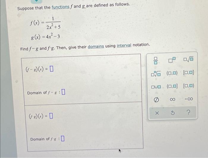 Solved Suppose that the functions f and g are defined as | Chegg.com