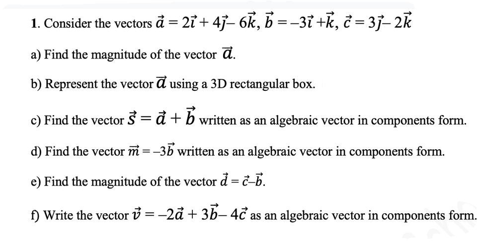 Solved Consider the vectors | Chegg.com