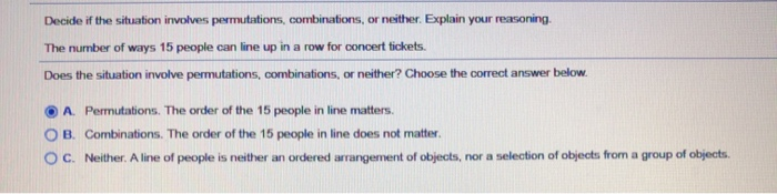 Solved Decide if the situation involves permutations, | Chegg.com