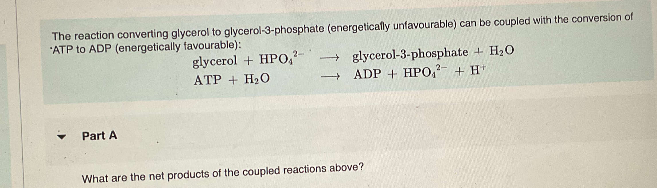 Solved The reaction converting glycerol to | Chegg.com
