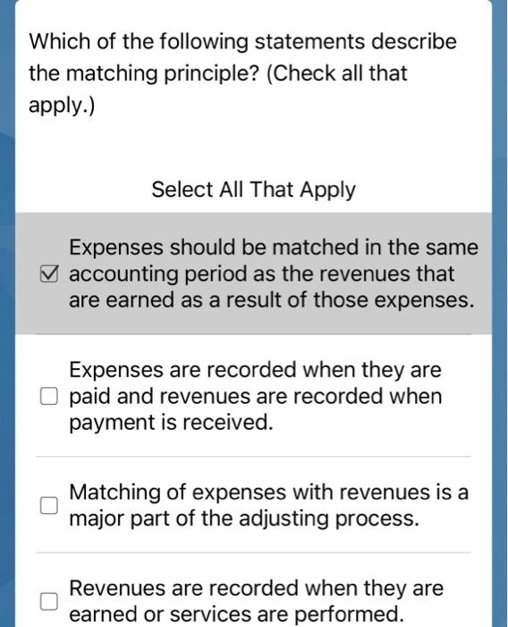 Solved Which of the following statements describe the | Chegg.com