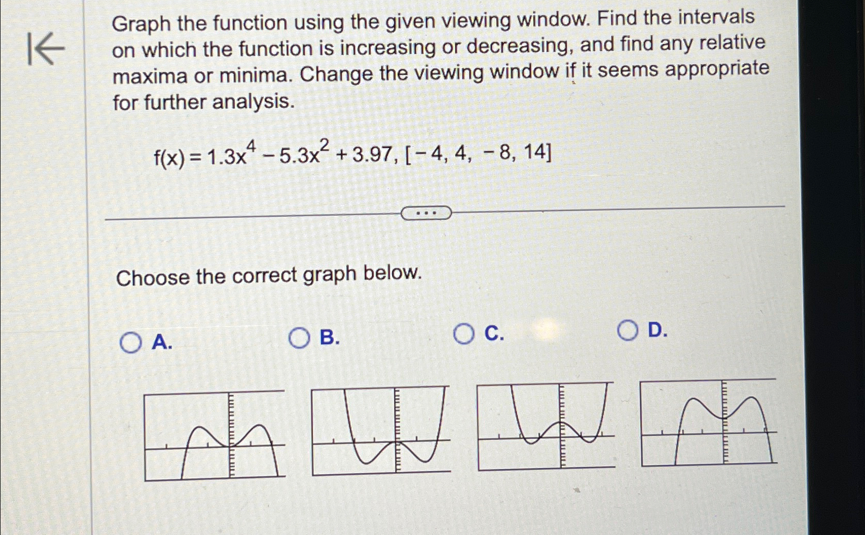 Solved Graph the function using the given viewing window. | Chegg.com