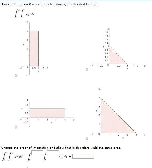 Solved Sketch the region R whose area is given by the | Chegg.com