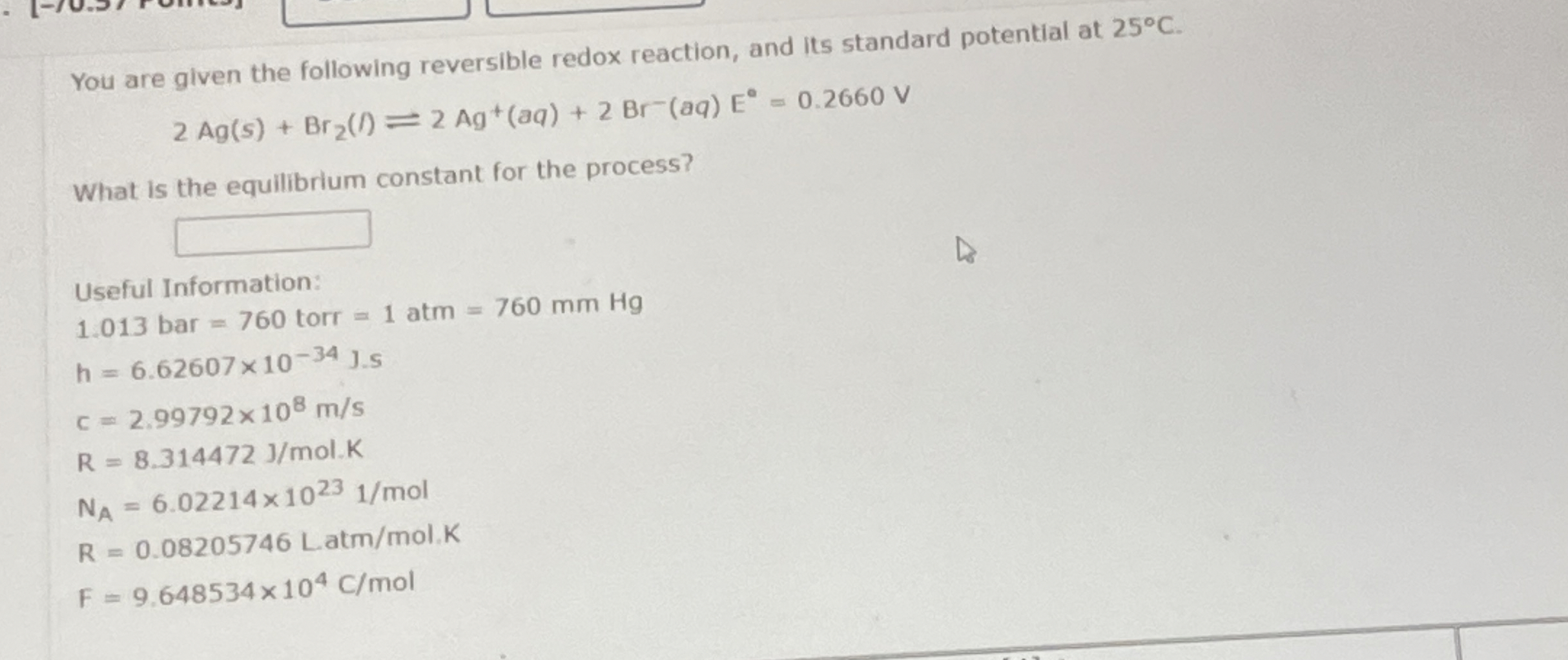 High Quality SOLUTION You are given the following reversible redox | Chegg.com