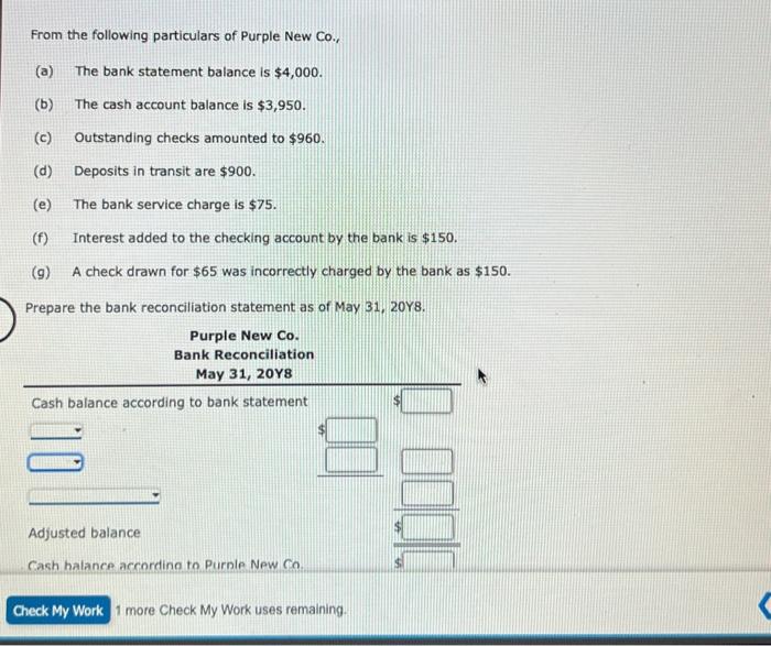 Solved From the following particulars of Purple New Co., (a) | Chegg.com