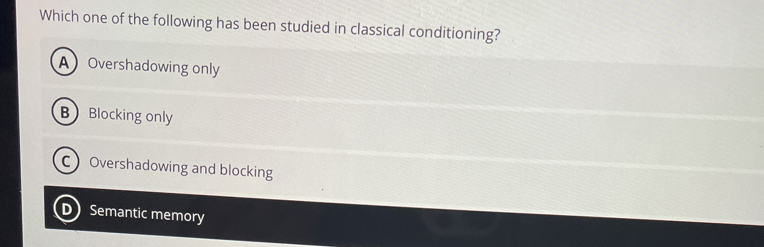 Solved Which one of the following has been studied in | Chegg.com