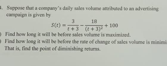Solved 4. Suppose that a company's daily sales volume | Chegg.com